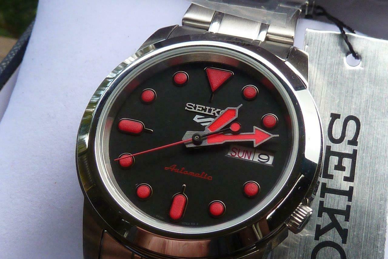BNIB Seiko 5 Desk Diver Mod w/ Black & Red Dial/Hands/Lume from SRPD83 ...