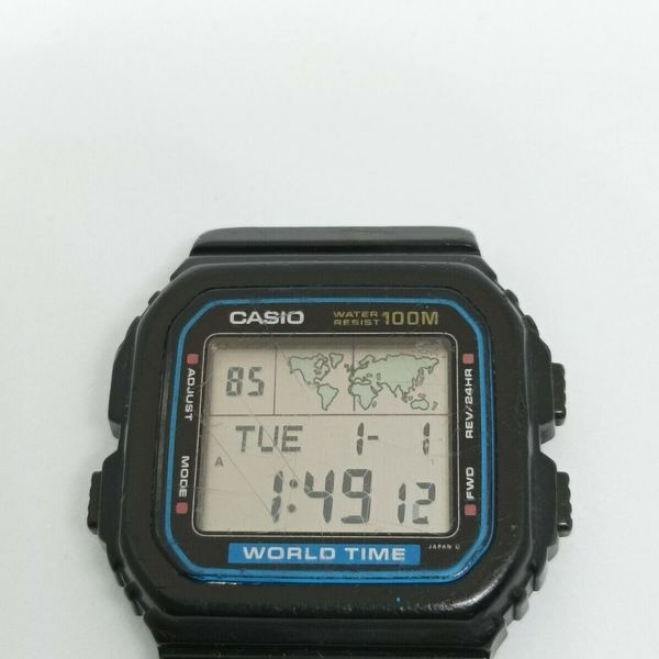 CASIO W-520U WORLD TIME WATCH VINTAGE 1988 JAPAN MODULE 649 ...