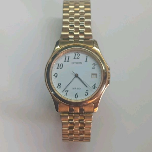 Mens Vintage Citizen Formal Watch WR50 Working Battery In Flexi Strap ...