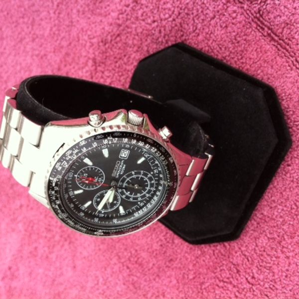 FS Seiko Flightmaster Pilot Slide Rule Chronograph SND253P1 SND253 $130 ...