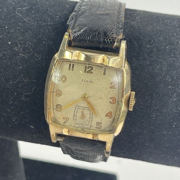 Vintage Elgin Square 15 Jewel Men's Wristwatch 10k RGP 554 Movement ...