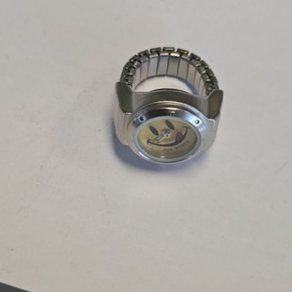 1996 Vintage Timex Smiley Face Tongue Joe Boxer Silver Tone Ring Watch ...