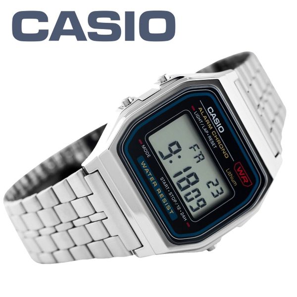 CASIO MADE IN JAPAN A159WA-N1DF Digital Watch Stainless Steel Band ...