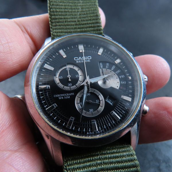 BEM-501 Casio Beside Chronograph Daydate Quartz Men Watch | WatchCharts ...