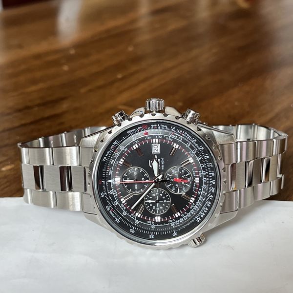 Casio EDIFICE Flight Computer Chronograph Stainless Men's Watch - EF ...