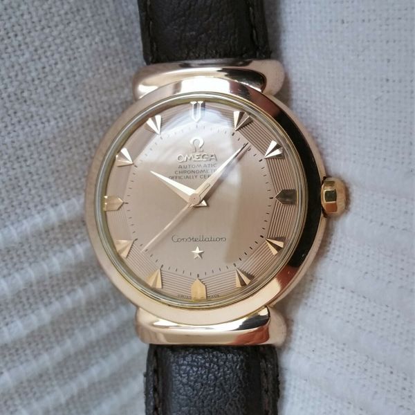 Vintage Swiss Omega Constellation Grand Luxe watch,18k rose gold, 505 ...