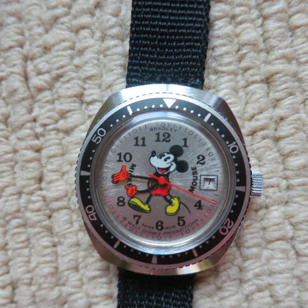 FS Vintage Bradley Mickey Mouse Diver Watch larger size | WatchCharts