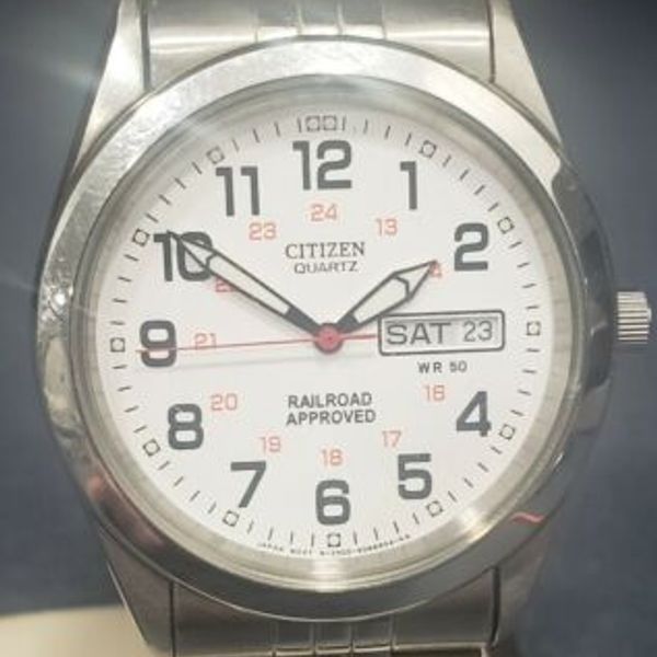 Preowned Citizen Railroad Mens Quartz Day Date Watch 2500-S029295 ...