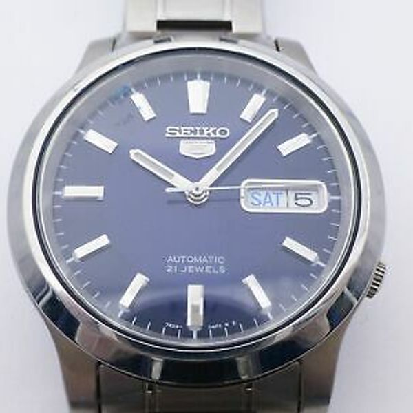 Seiko 7S26-02J0 WR 21-Jewel Blue Dial Luminous Braclet Skeleton Automatic Watch | WatchCharts ...