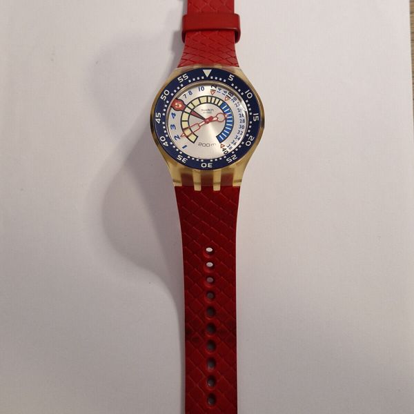 Orologio Swatch Fun Scuba RED SCALE TUNA SUGK102 Profondimetro Diver ...