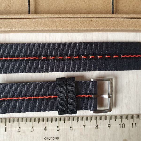 Christopher Ward 22mm #Tide Watch Strap - Black / Red + Titanium Pin ...
