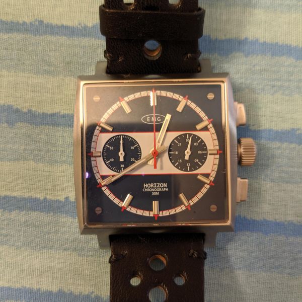 [WTS] EMG Horizon Chrono - Dark Blue/Red | WatchCharts Marketplace