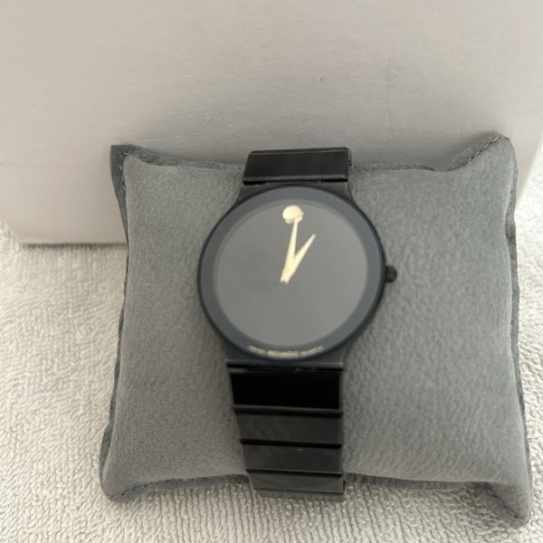 Movado Museum Watch - Menâ s stainless steel All Black | WatchCharts ...