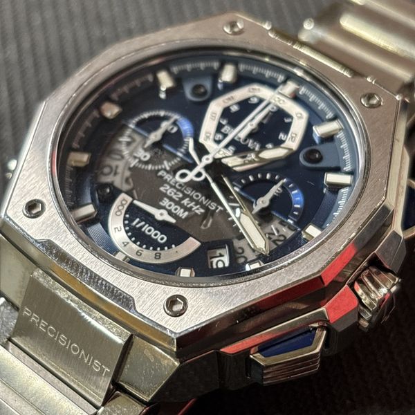Bulova Precisionist Series X Quartz Blue Dial Stainless Steel Men's ...