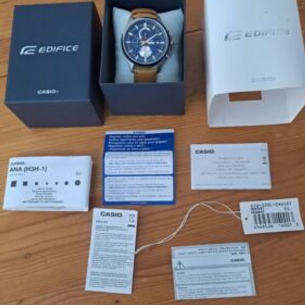 Mens Casio Edifice Leather Strap Analogue Watch | WatchCharts Marketplace