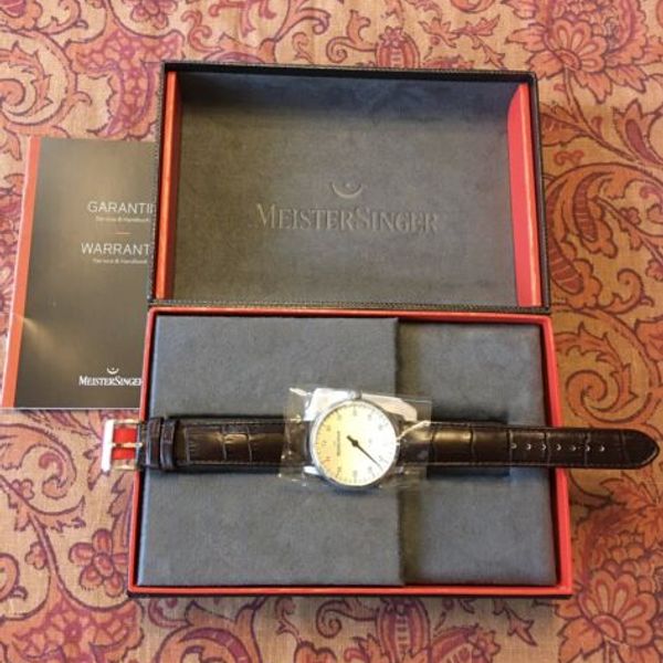 Meistersinger N1-40mm Manual Watch Brown Leather DM303-SG02 Full Set ...
