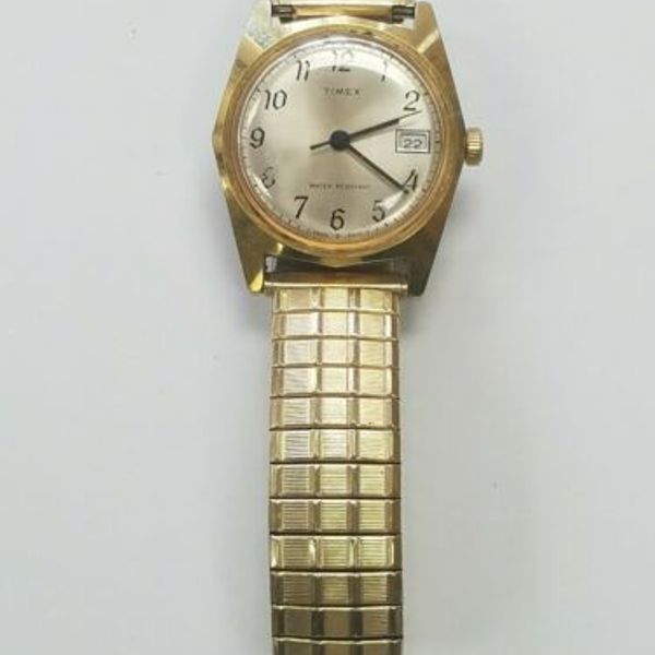 Vintage Timex Mens Mechanical Date Watch water resistant 24560 RUNS ...