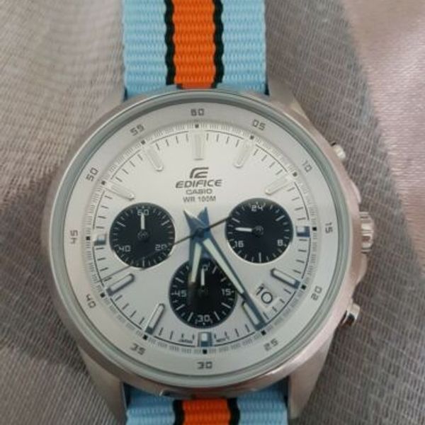 Casio Edifice Panda Racing Chronograph Watch Rare 39mm 3 straps ...