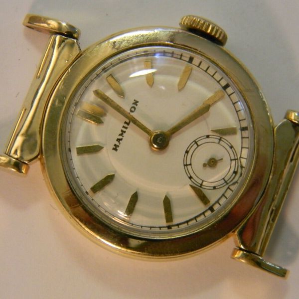 RARE VINTAGE 1935 HAMILTON PRESCOTT 987-F 17J MENS 14K GF WATCH -RUNS ...