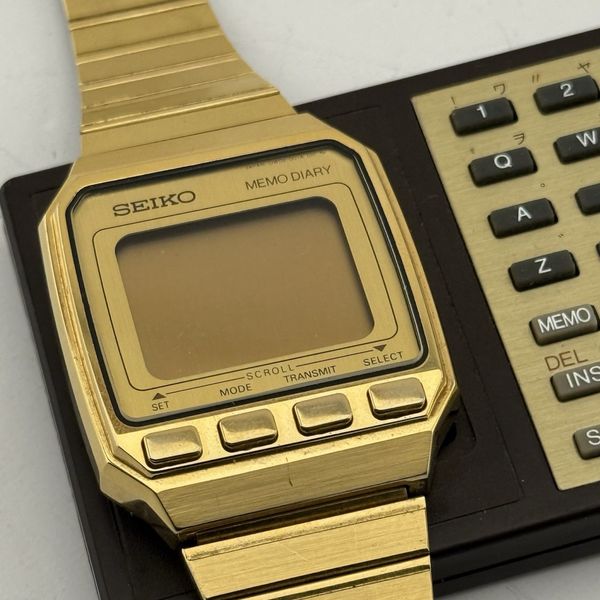 Vintage Seiko Memo Diary UW02-0010 Computer Watch Gold Tone ...