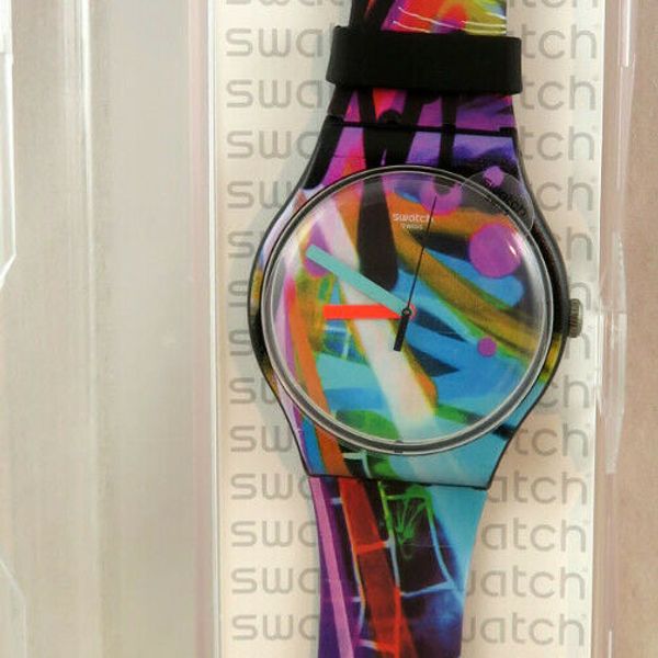 SWATCH 2019 City Walls Graffiti Print Watch SUOB163 | WatchCharts