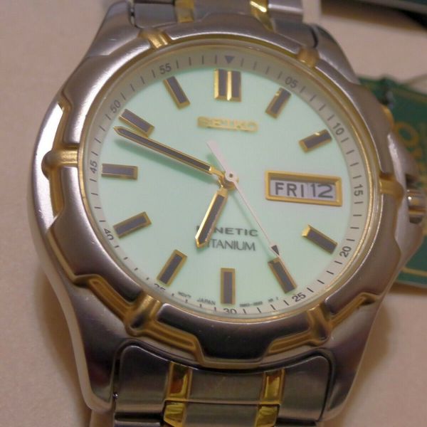 SEIKO KINETIC TITANIUM SMY042 LUMIBRITE DIAL 5M63 MEN’S WATCH BOXED NEW ...