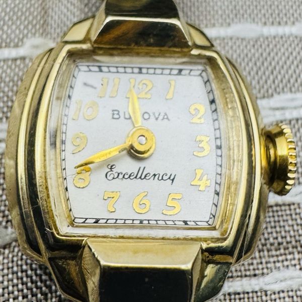 1940's or 50's Bulova Excellency Ladies 14k Yellow Gold Hardly Worn ...