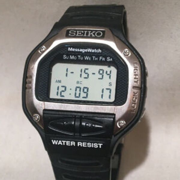 Vintage Seiko Message Watch - MA52-4A40 ALARM DUAL TIME Works New ...