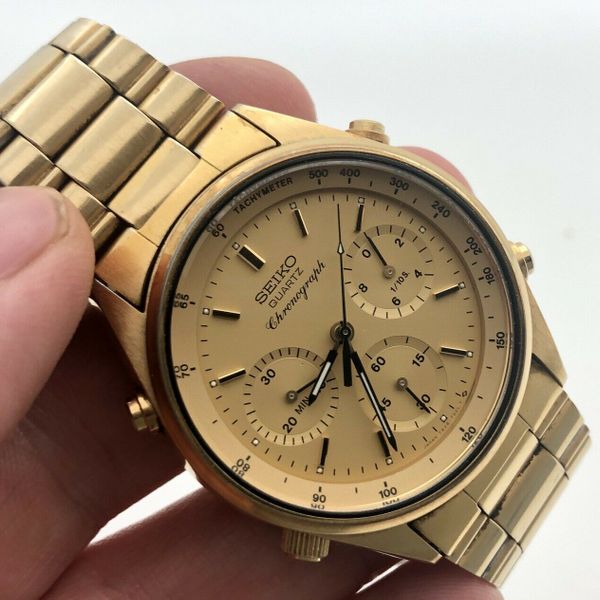 SEIKO 7A28-7029 A4 CHRONOGRAPH QUARTZ GOLD FILLED ORIGINAL BRACELET SERVICED | WatchCharts