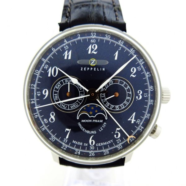 [New] [Used] ZEPPELIN MOON PHASE Watch Triple Calendar Navy | WatchCharts