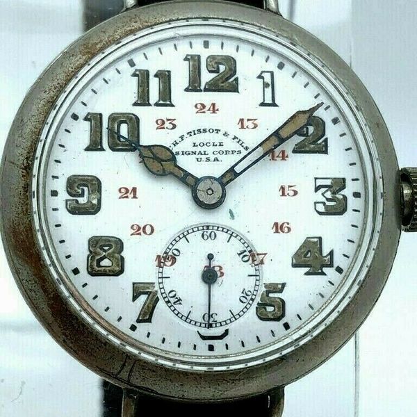 Chs TISSOT & Fils Signal Corps 1920's WWI MILITARY TRENCH Original Dial ...
