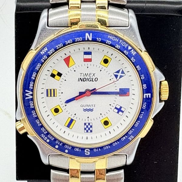 Timex Indiglo Nautical Flags Quartz Watch Vtg 1995 Men's New Battery ...