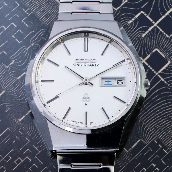 Restored and Serviced, Seiko King Quartz Chrome Brush Dial 4823-8010 ...