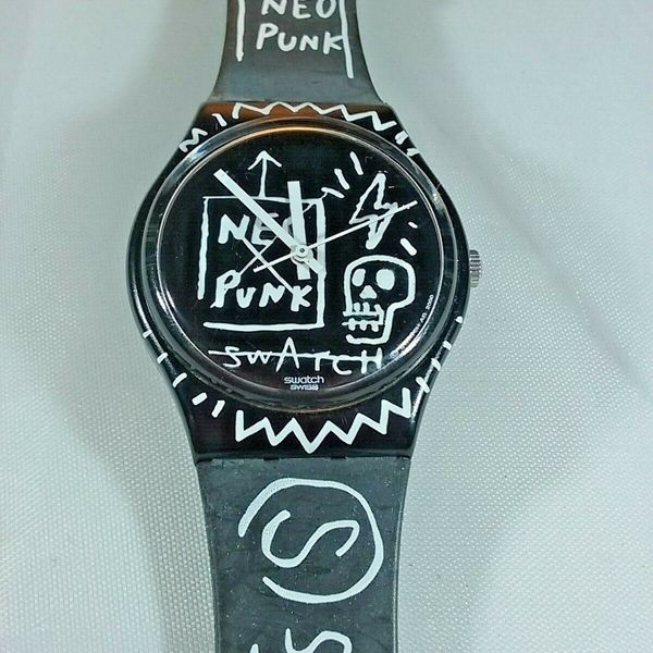 2000 Swatch Watch NEO PUNK GRAFFITI SKULL BLACK/WHITE | WatchCharts