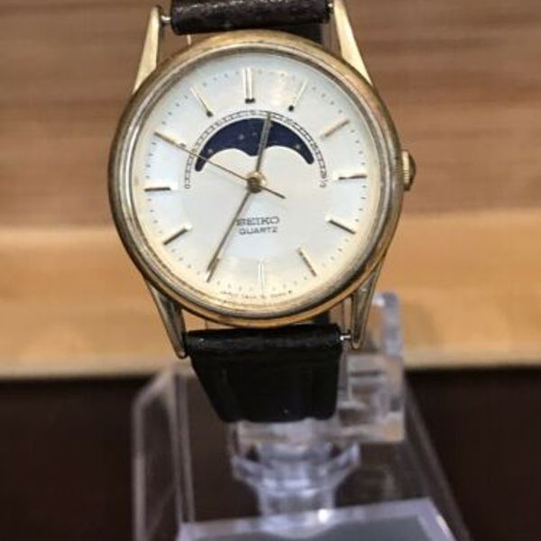 VINTAGE LADIES SEIKO MOON PHASE WATCH 2A24 0048. New Battery NEW Band ...