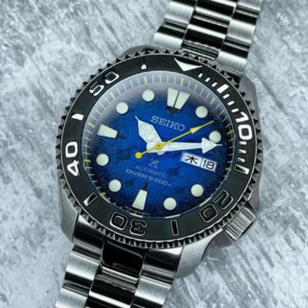 Seiko Manta Ray Deluxe Mod Sapphire Crystal Automatic Divers Watch 200m ...