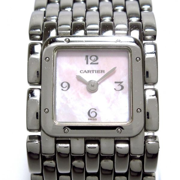 [New] [Used] Cartier (Cartier) Luban Watch Shell Dial Pink Shell ...