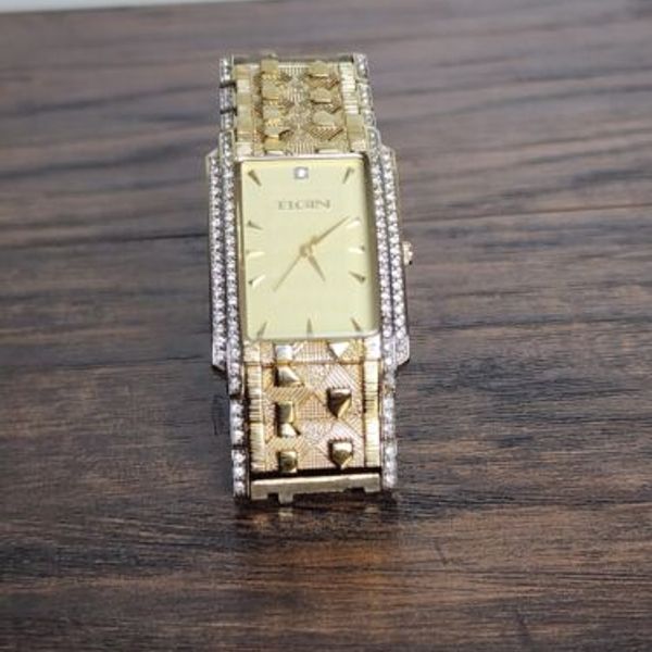 ELGIN Gold Toned Watch - FG2002 - Men 28mm - Rectangle Dial - Needs New ...