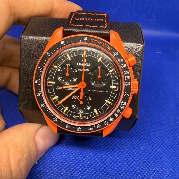 Omega x Swatch Mission On Earth Lava MoonSwatch Box With Wty Paper ...