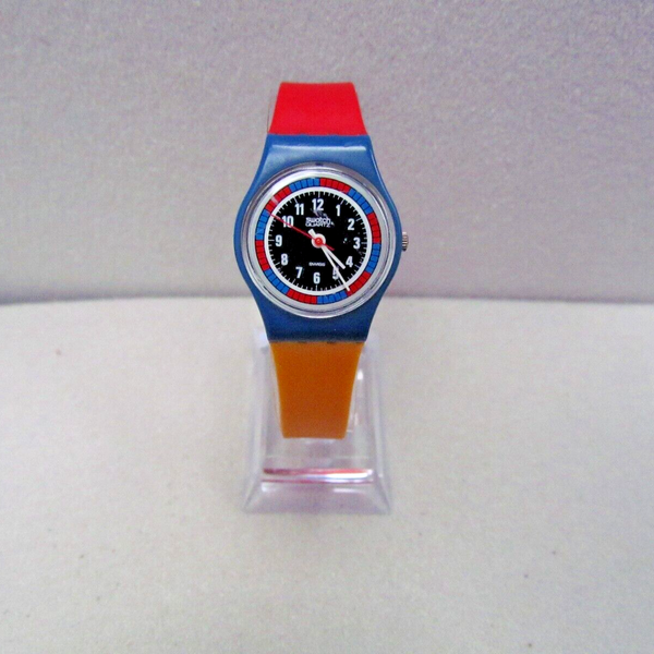 Vintage Swatch Watch Ladies TRI COLOR RACER New Battery Working ...