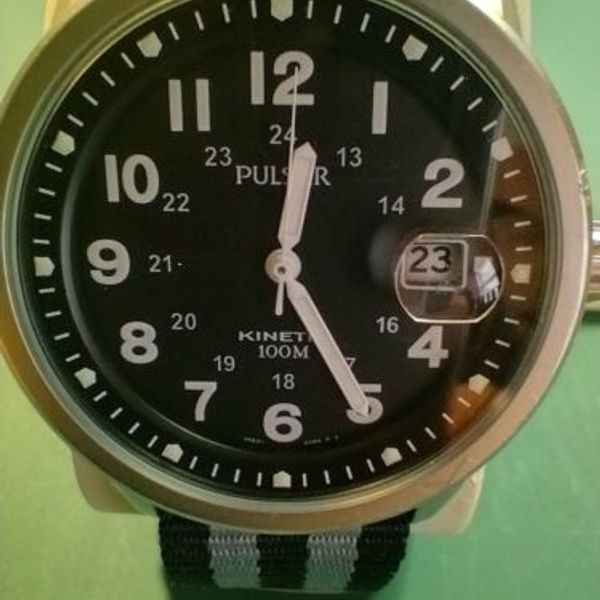 Pulsar by Seiko Kinetic YT57-X022 Military Style Mens Watch with NATO Strap | WatchCharts ...