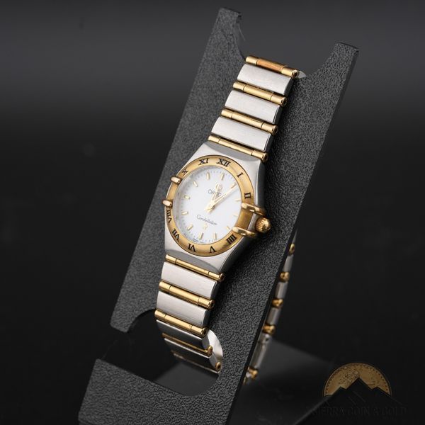 Omega Constellation 795.1203 Ladies Gold White Dial Full Bar Quartz ...