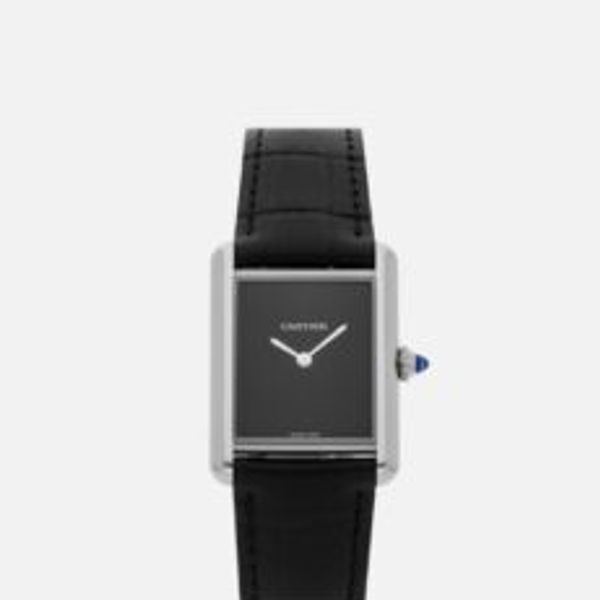 Cartier Tank Must De Cartier Steel Quartz Black Dial Watch WSTA0072 ...