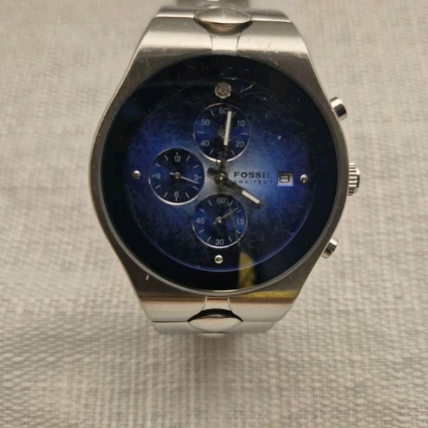 Fossil Arkitek Men's Watch FS2920 Silver Blue Dial | WatchCharts ...