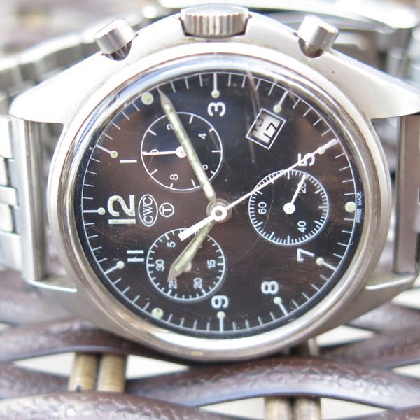 Rare CWC BAF Air Force Pilot Royal Military Issued Steel Chronograph ...