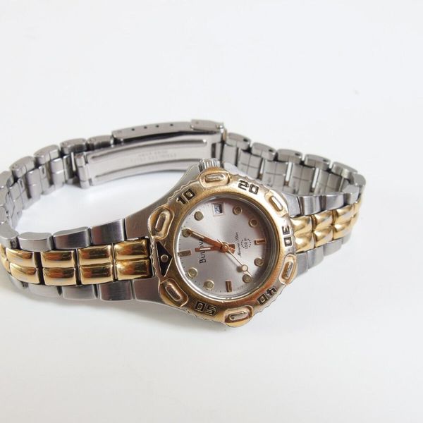 Vintage Women's Bulova Marine Star 1993 2 Tone Quartz Analog Watch ...