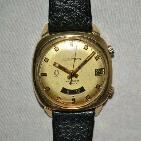 Vintage BULOVA Accutron 2185 Mens Watch ASTRONAUT MARK II- Solid 14K ...