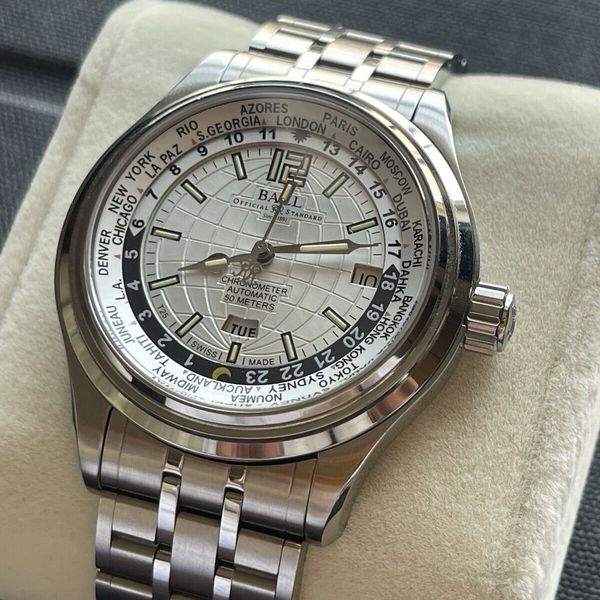 Ball Watch Trainmaster World Time Timer GMT Watch with Stainless ...