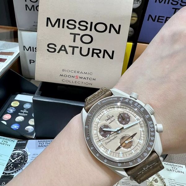 NEW Swatch x Omega Moonswatch Mission To Saturn Watch - With Box a36 ...