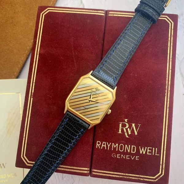 Raymond Weil Geneve Tri-Color 18K Gold EP Ref 9066 Tank Vintage Watch ...